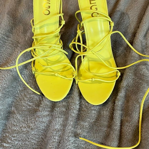 EGO | Shoes | Ego Yellow Strappy Heels | Poshmark